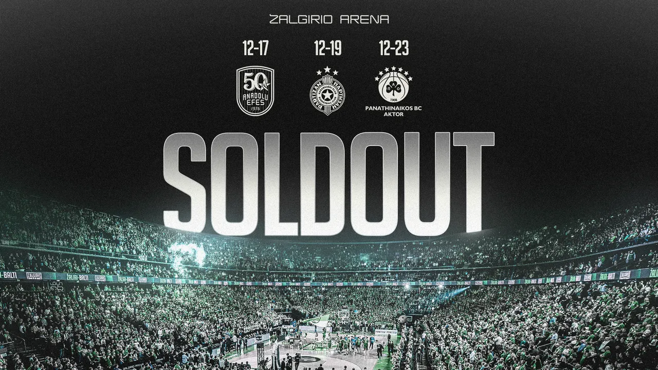 Išparduoti bilietai į trejas artimiausias Eurolygos rungtynes „Žalgirio“ arenoje - Žalgiris